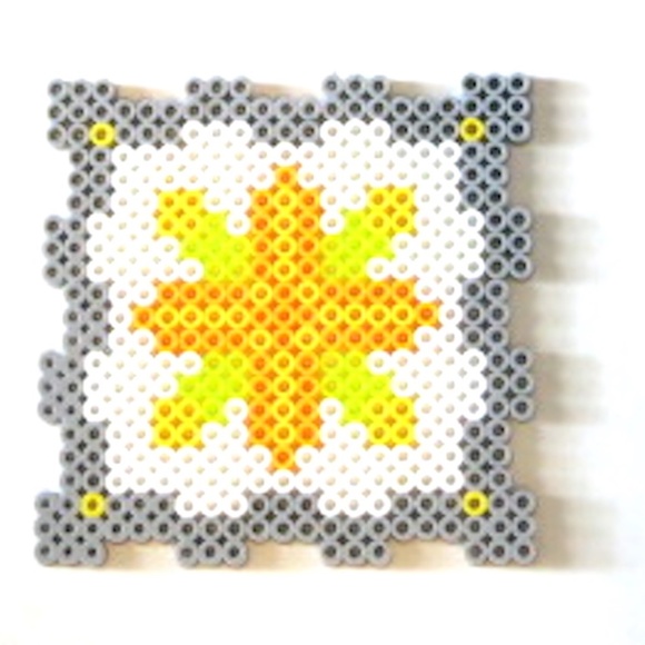 Perler Beads | Other | Perler Beads Set Of 6 Floral Geo Coasters | Poshmark